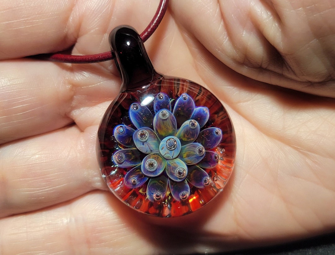 Borosilicate Artisan Glass Choker, Hand Blown Glass Implosion Pendant ...