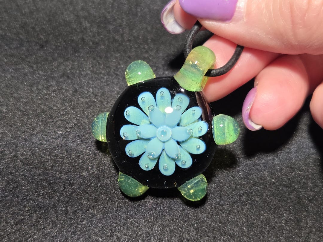 Hand Blown Glass Jewelry. Heady Boro Implosion Pendant Necklace With ...