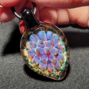 Floral Implosion Pendant Necklace - Handmade in Borosilicate Glass, Unique and Delicate Gift for ...