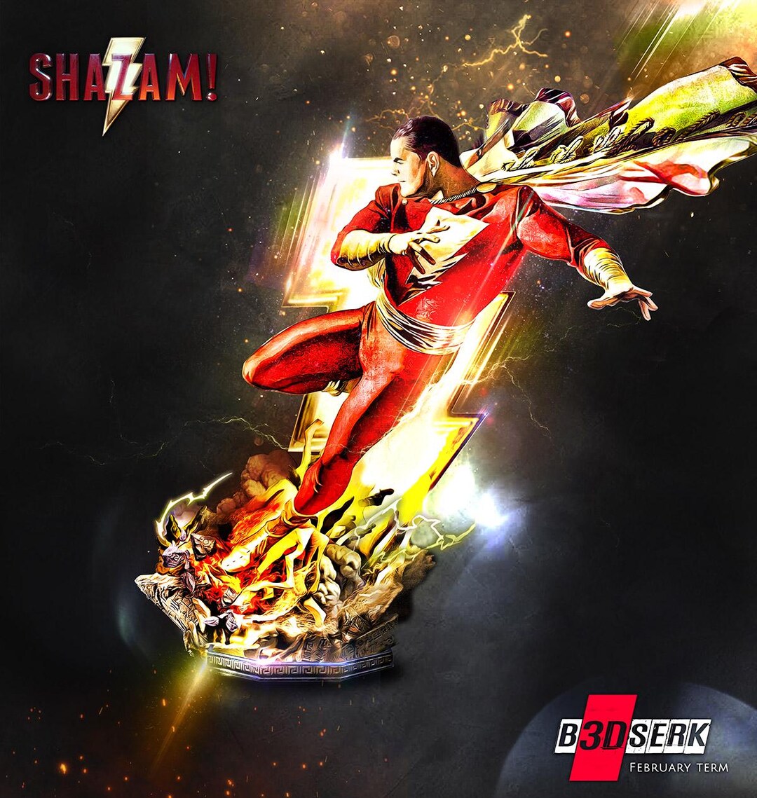 3D Shzam Figure - Etsy