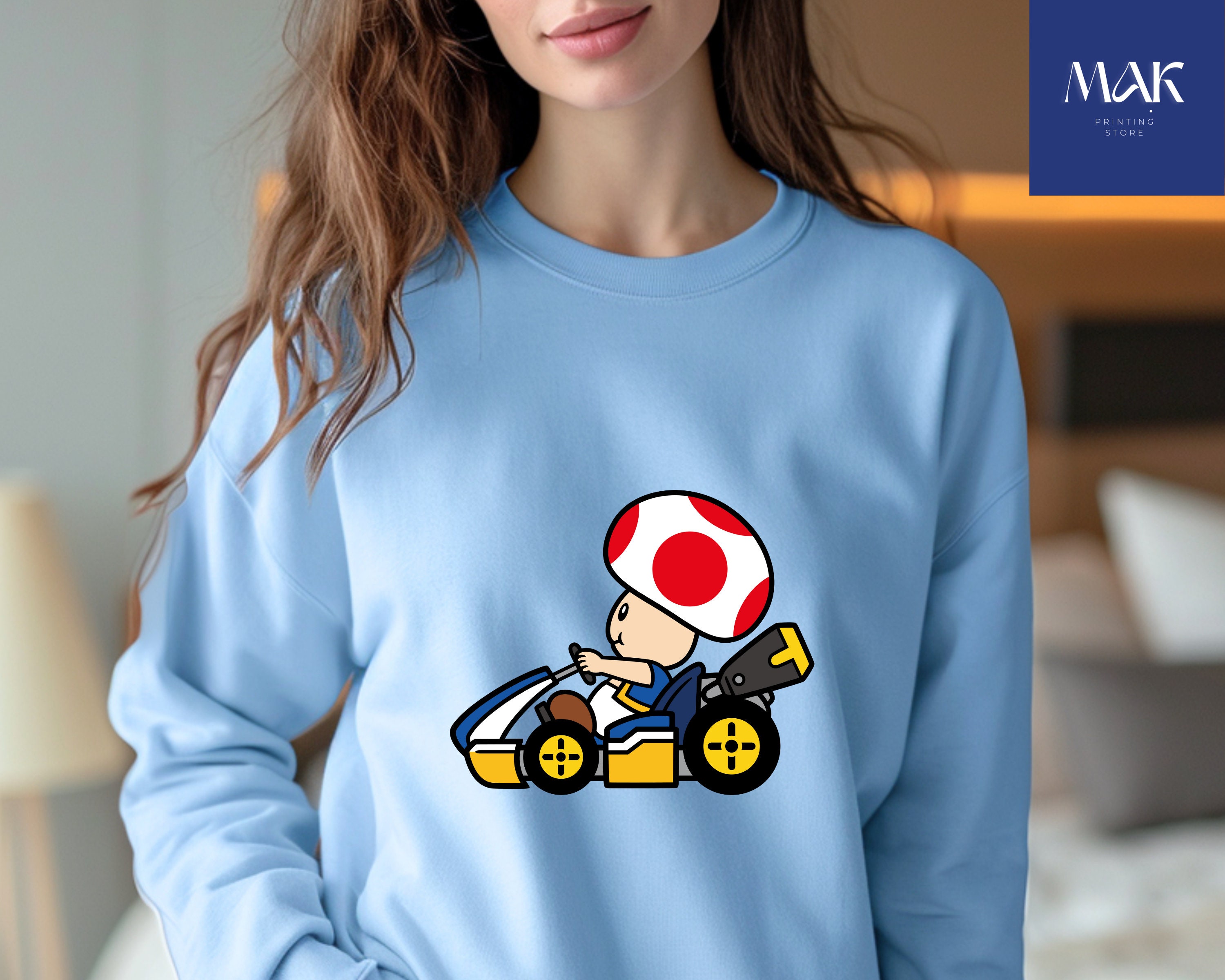 Super Mario Character Sweatshirt,mario Kart Sweatshirt,super Mario ...