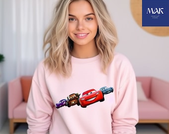 Mcqueen Sally Sweatshirt, Cars Movie Embroidered Couple Sweatshirt ...