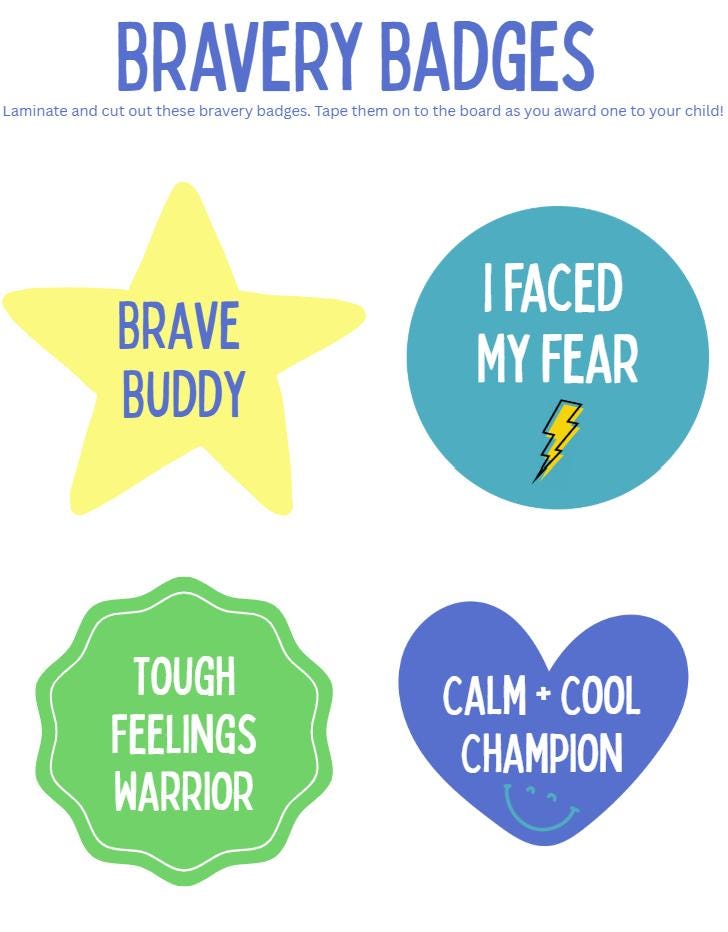 Bravery Board & Badge Collection Printable Set | Confidence-building ...