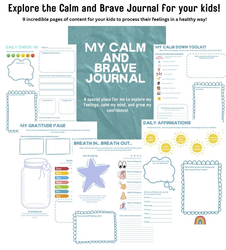 Calm and Brave Printable Journal for Kids - Etsy