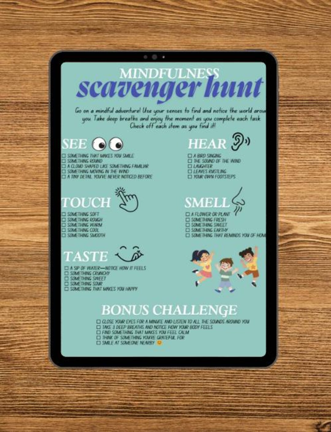 Mindfulness Scavenger Hunt: Printable Kids Activity Fun Outdoor and ...