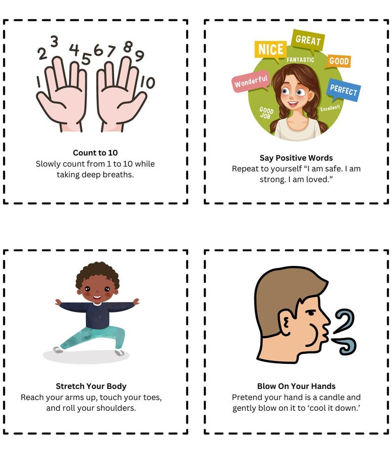20 Calm Down Cards for Kids – Printable Coping Strategies for Anxiety ...