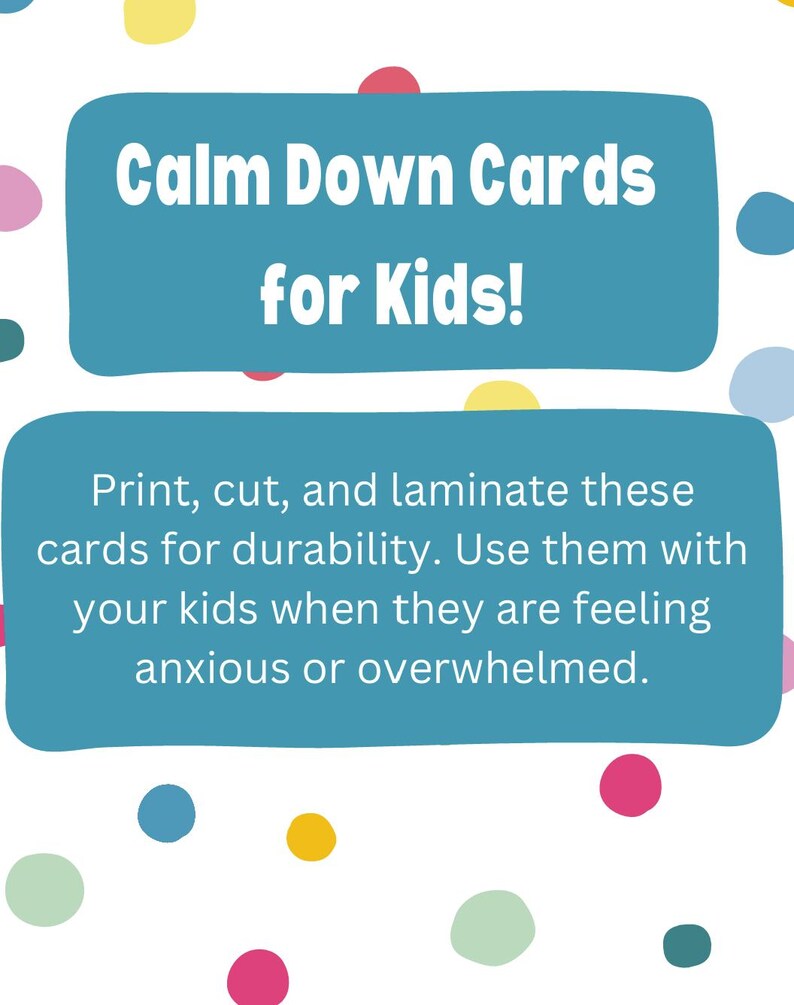 20 Calm Down Cards for Kids – Printable Coping Strategies for Anxiety ...