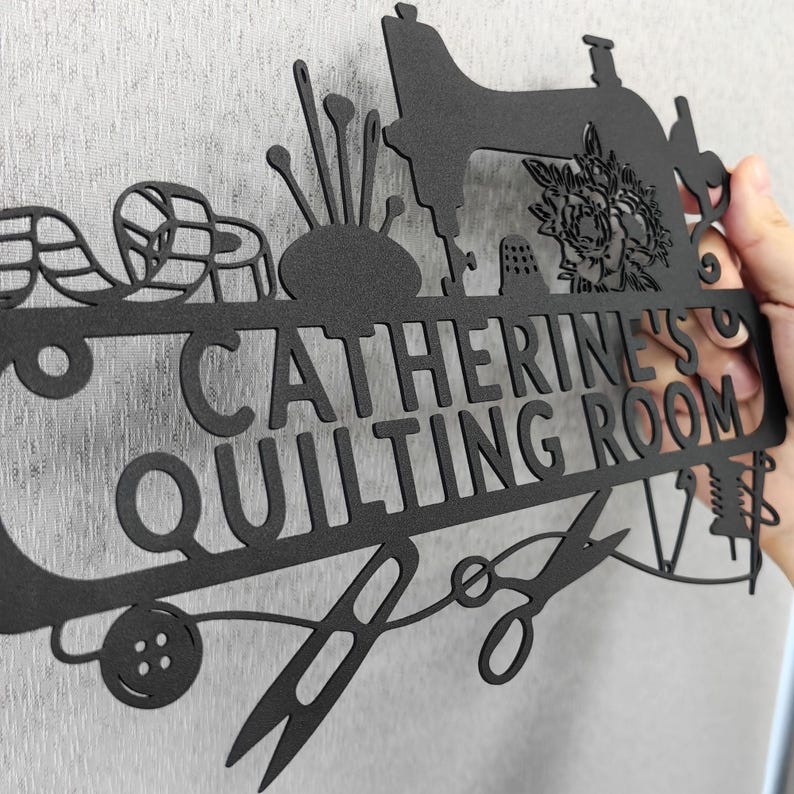 Custom Sewing Room Sign, Metal Quilting Sign, Sewing Room Decor, She ...