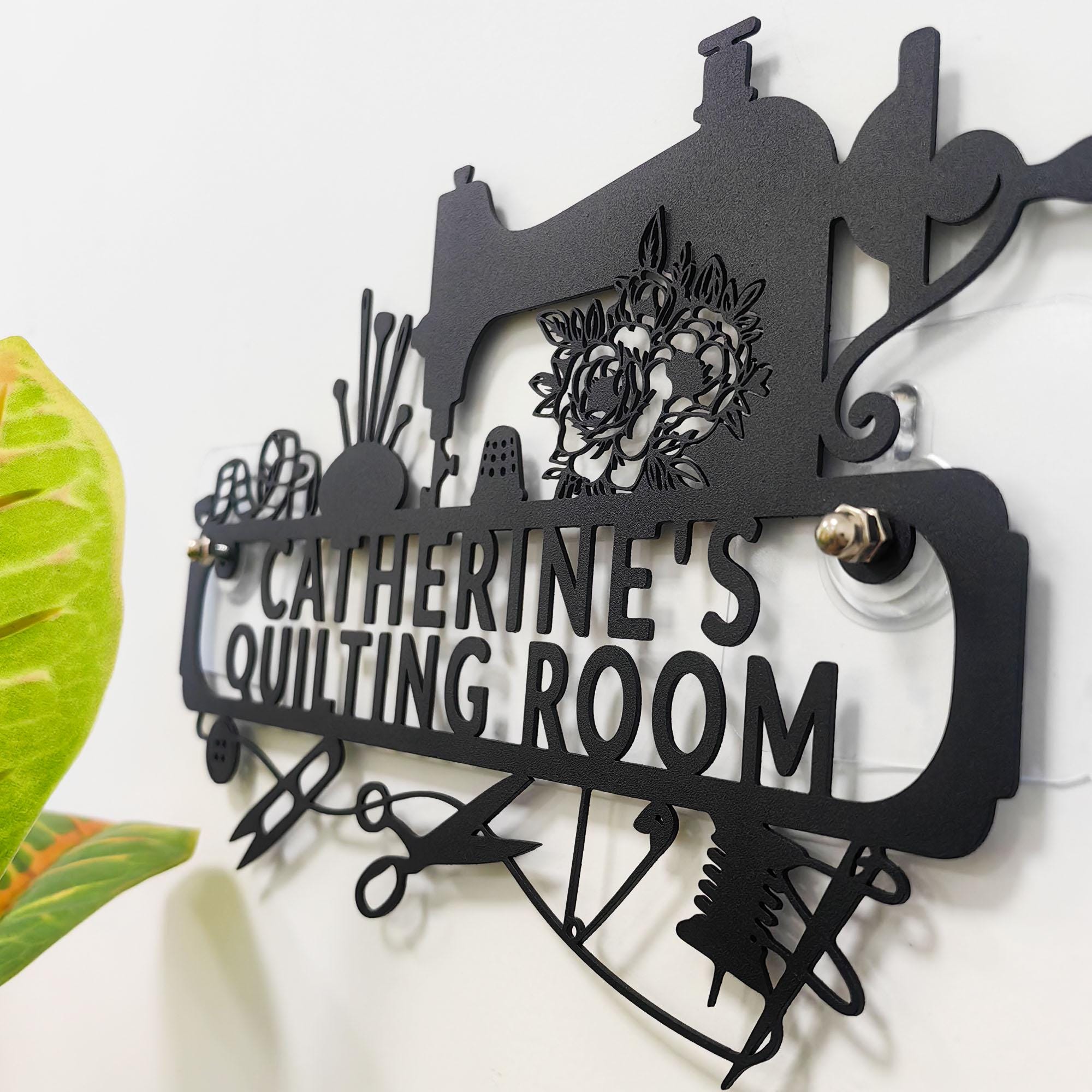 Custom Sewing Room Sign, Metal Quilting Sign, Sewing Room Decor, She ...