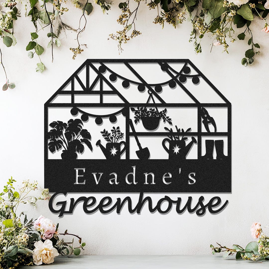 Custom Greenhouse Sign Metal Garden Art Mother's Day Gift Personalized ...