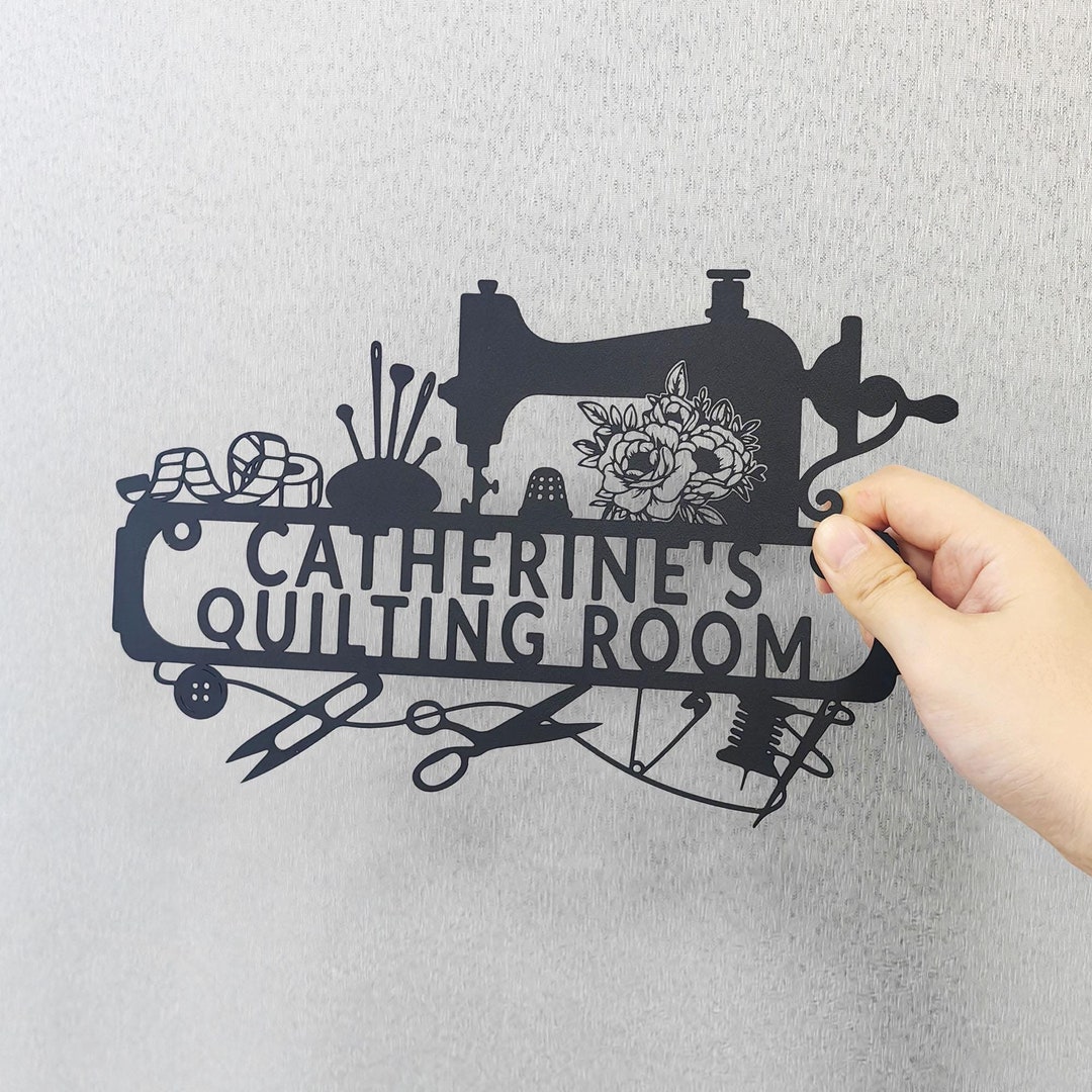 Custom Sewing Room Sign, Metal Quilting Sign, Sewing Room Decor, She ...