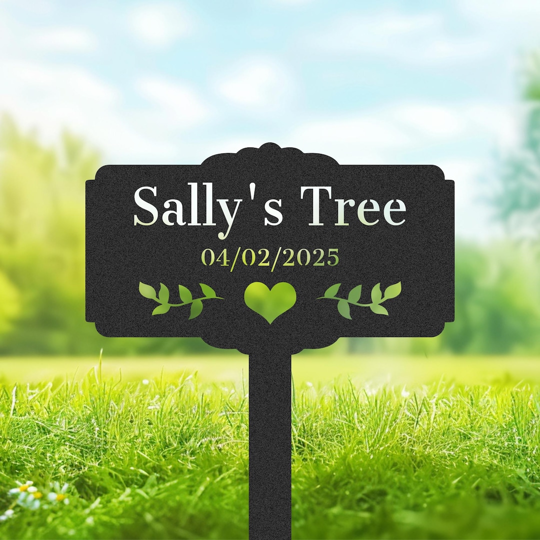 Custom Memorial Tree Sign, Personalized Tree Metal Marker, Garden ...