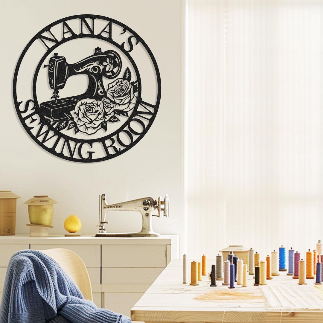 Custom Sewing Room Sign, Metal Quilting Sign, Sewing Room Decor, She ...