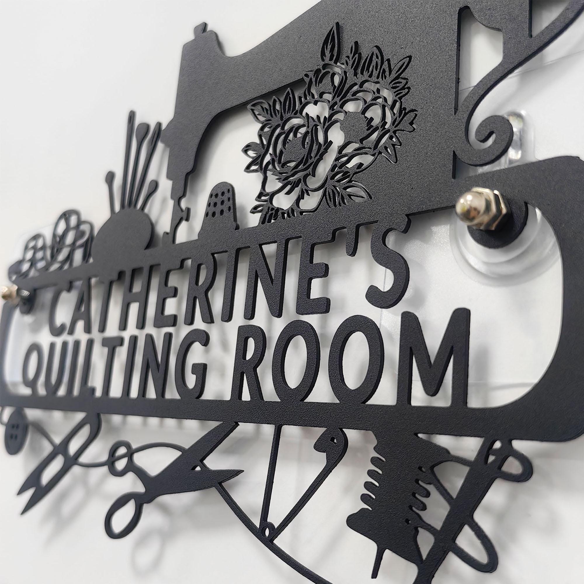 Custom Sewing Room Sign, Metal Quilting Sign, Sewing Room Decor, She ...