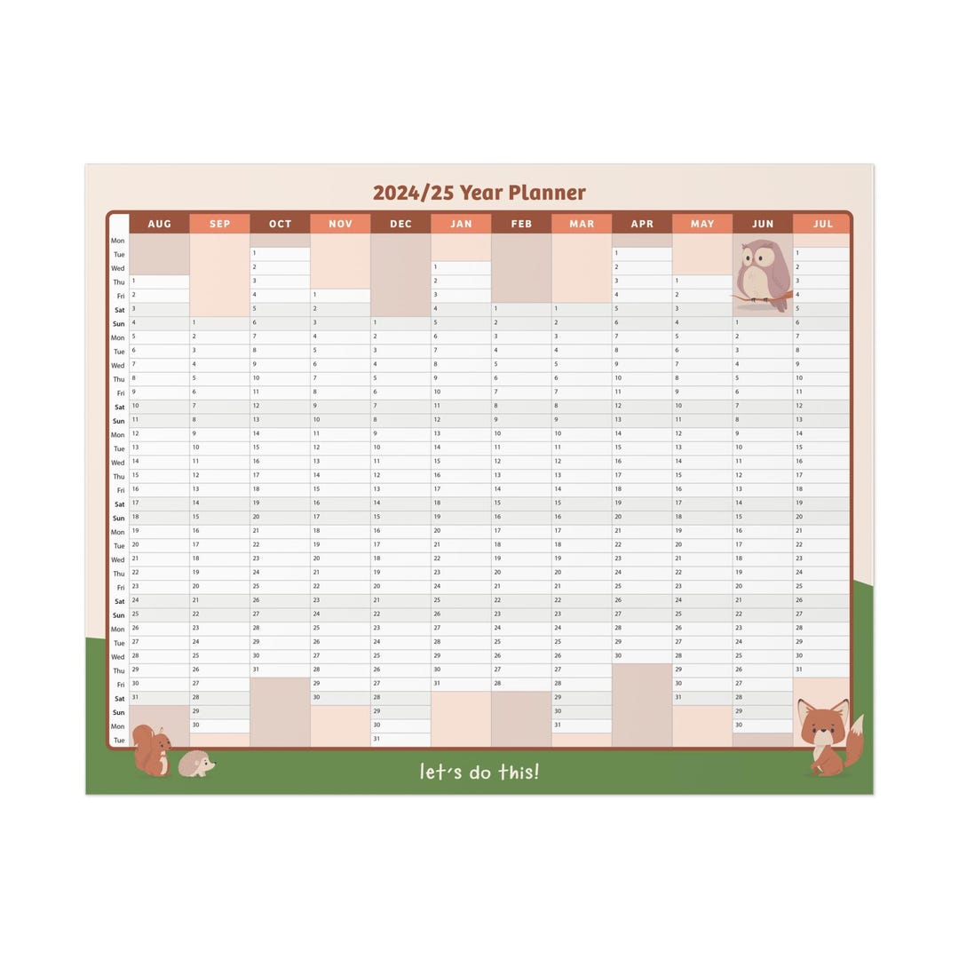 2024-25 Academic Wall Planner School Wall Calendar Kid Year Planner ...
