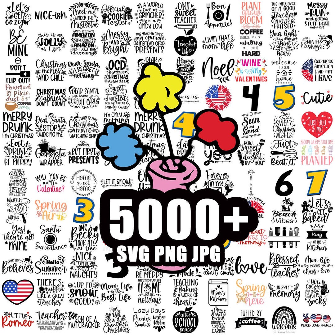 Ultimate 5000 Font Bundle,craft Svg,fun Design Fonts,svg Font, Script ...