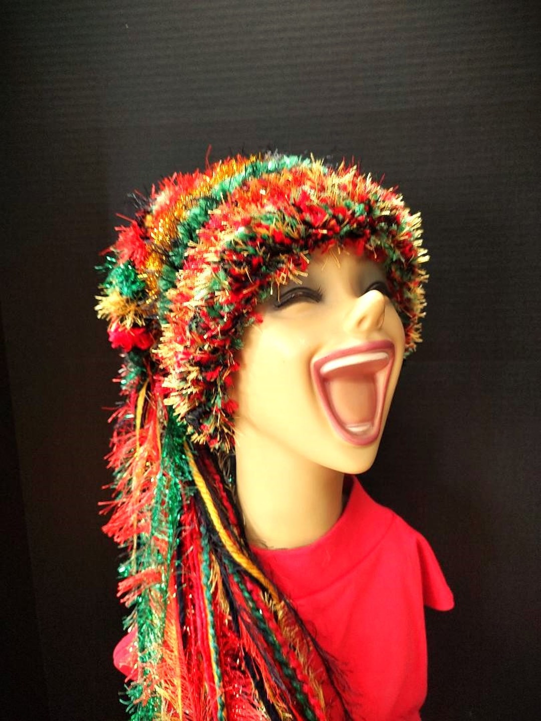 Rasta, Kwanzaa, Raggae, Jamaica Handmade Festival Long Slouchy Beanie ...