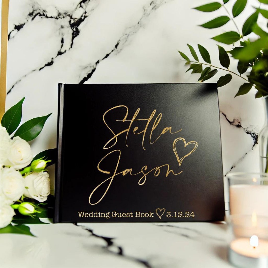 Custom Wedding Guest Book, Personalized Wedding Reception Guestbook ...