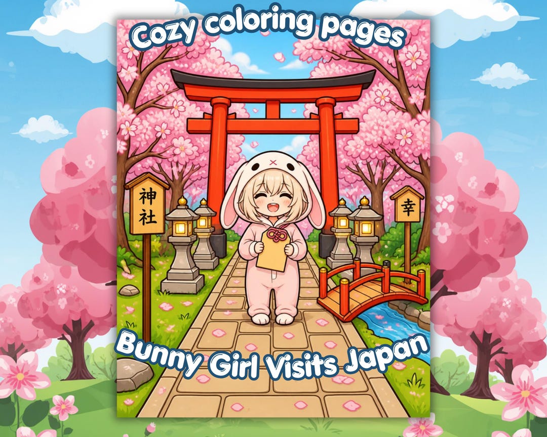 Bunny Girl Japan Coloring Pages | Anime Style, Bold Line Art (PDF ...