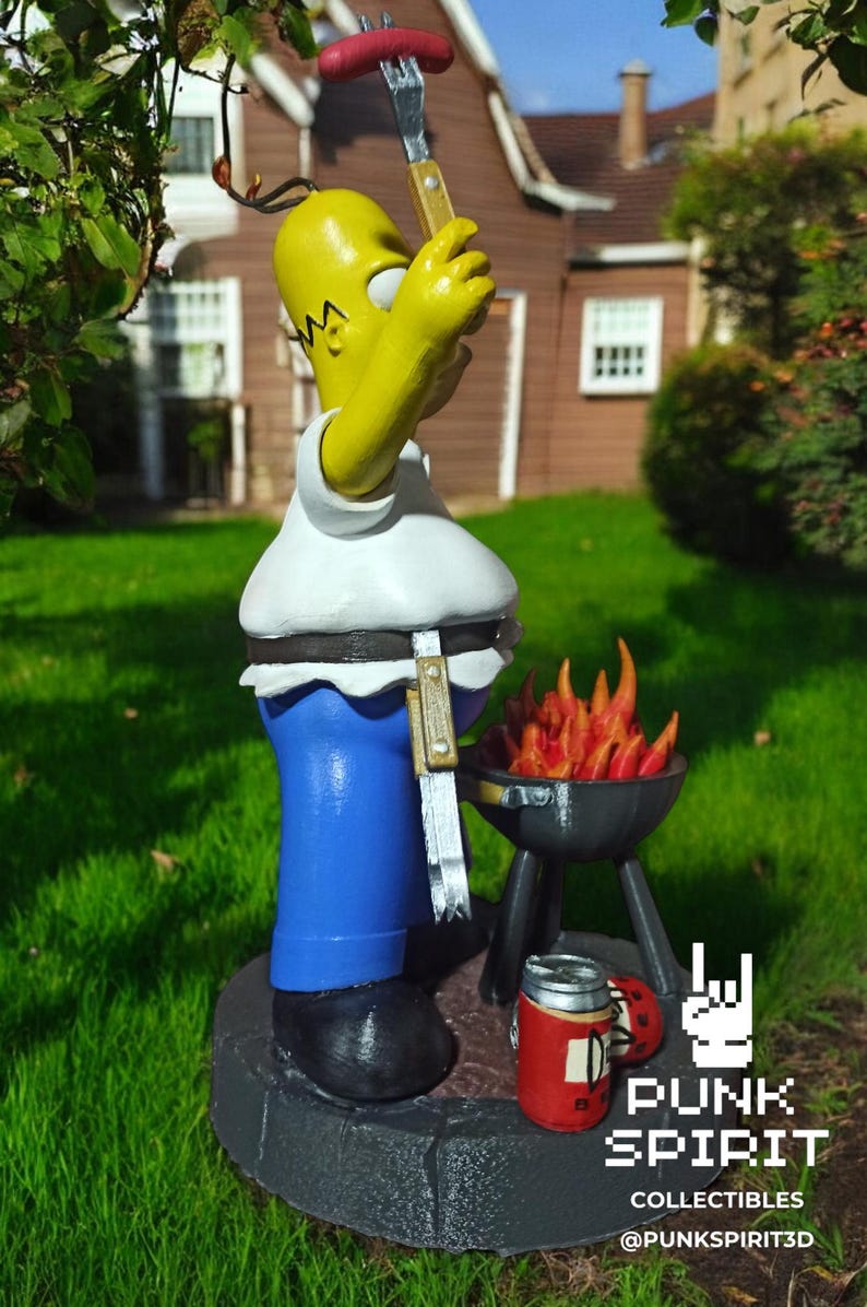 HOMER SIMPSON FIGURE Statue Barbecue - the Simpsons Figure - Hand ...