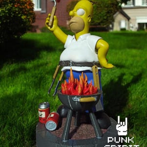 HOMER SIMPSON FIGURE Statue Barbecue - the Simpsons Figure - Hand ...