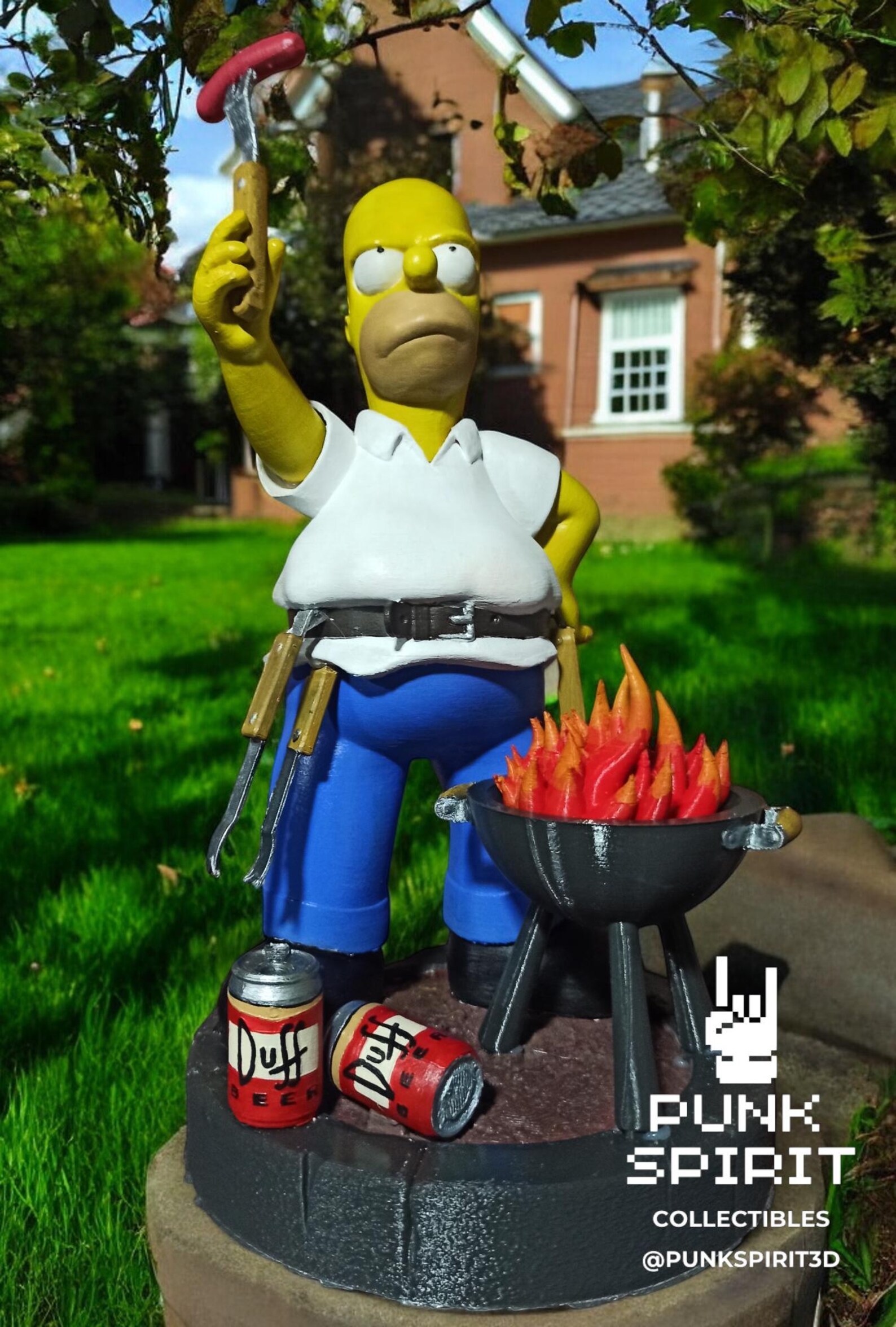 HOMER SIMPSON FIGURE Statue Barbecue - the Simpsons Figure - Hand ...