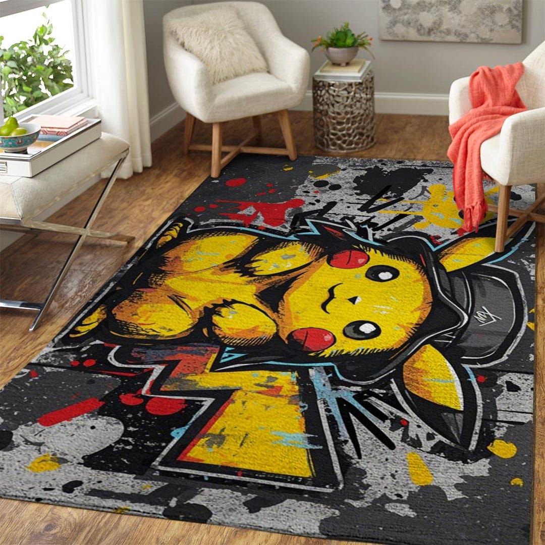 Cute Yellow Anime Rug, Popular Cartoon Character Rug, Popular Rug, Kids ...
