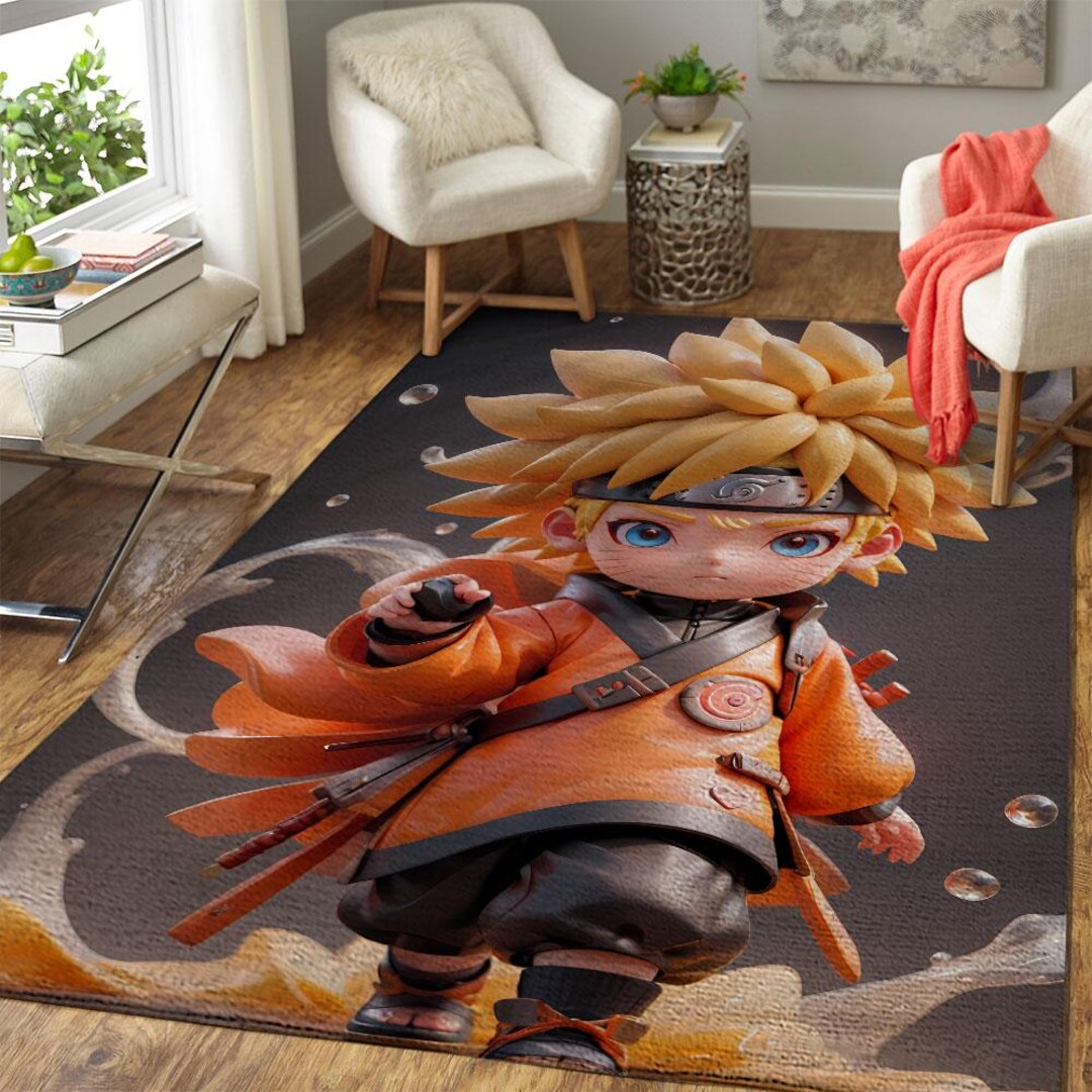 Chibi Anime Characters Rug, Ninja Anime Rug, Anime Area Rug, Japanese ...