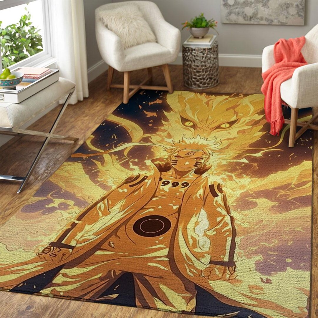 Anime Area Rug, Anime Characters Nine Tails Rug, Ninja Anime Rug ...