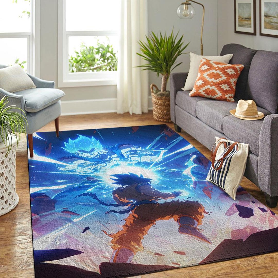 Dragon Ball Super Rug, Anime Characters SSJ Blue Rug, Anime Rug ...