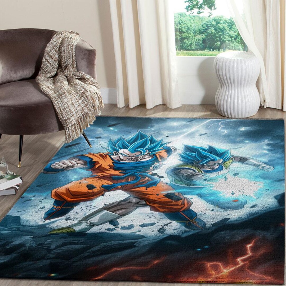 Dragon Ball SSJ Blue Rug, Anime Duo Rug, Dragon Ball Z Rug, Anime Rug ...