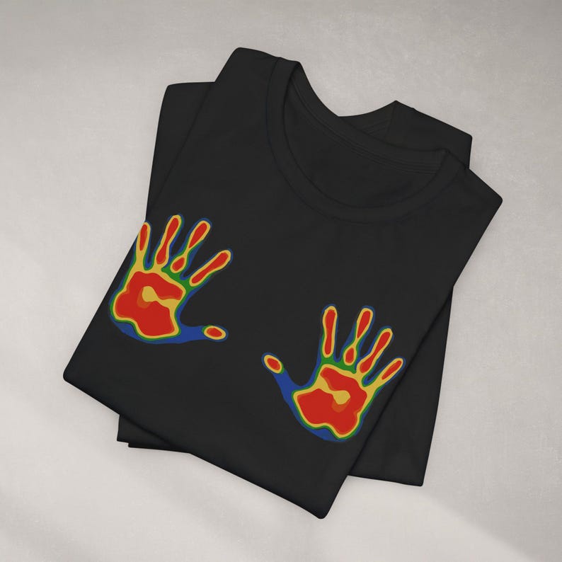 Thermal Infrared Handprint Heat Map Psychedelic Minimalist Halloween ...