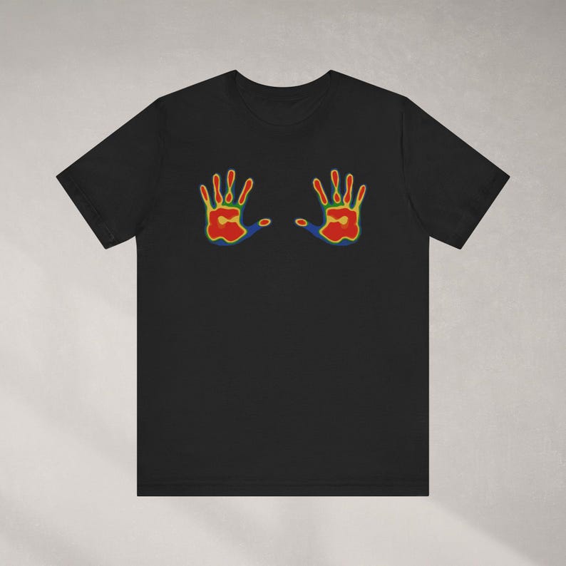 Thermal Infrared Handprint Heat Map Psychedelic Minimalist Halloween ...