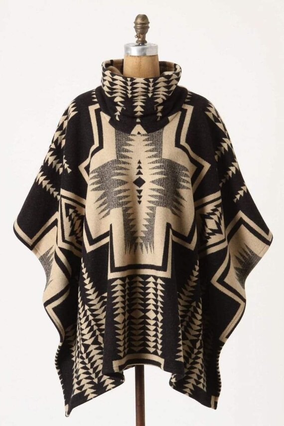 Vintage PENDLETON Portland Collection Wool Poncho Sou… - Gem
