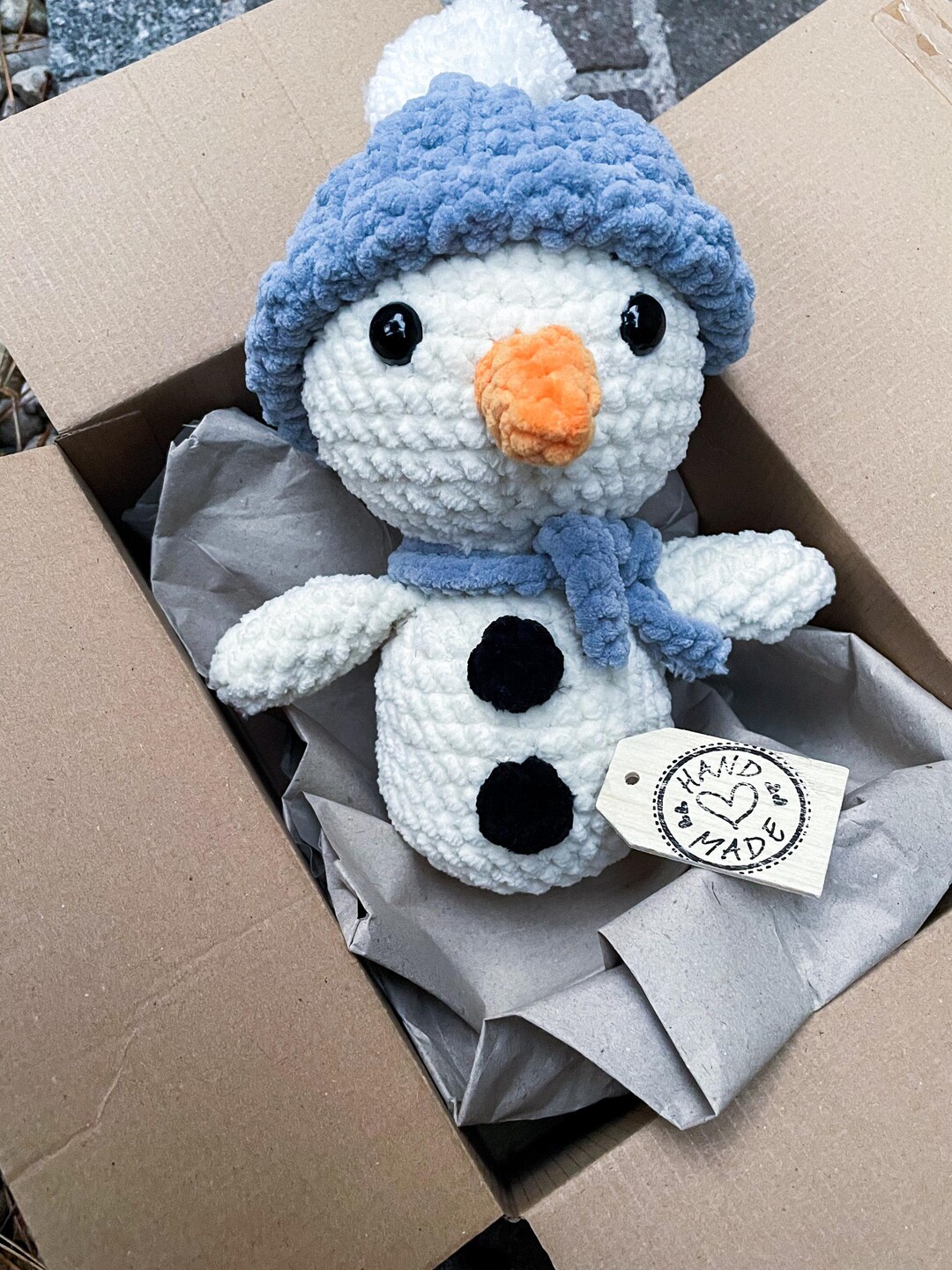 Crochet Snowman Christmas Plushie Stuffed Animal Amigurumi - Etsy