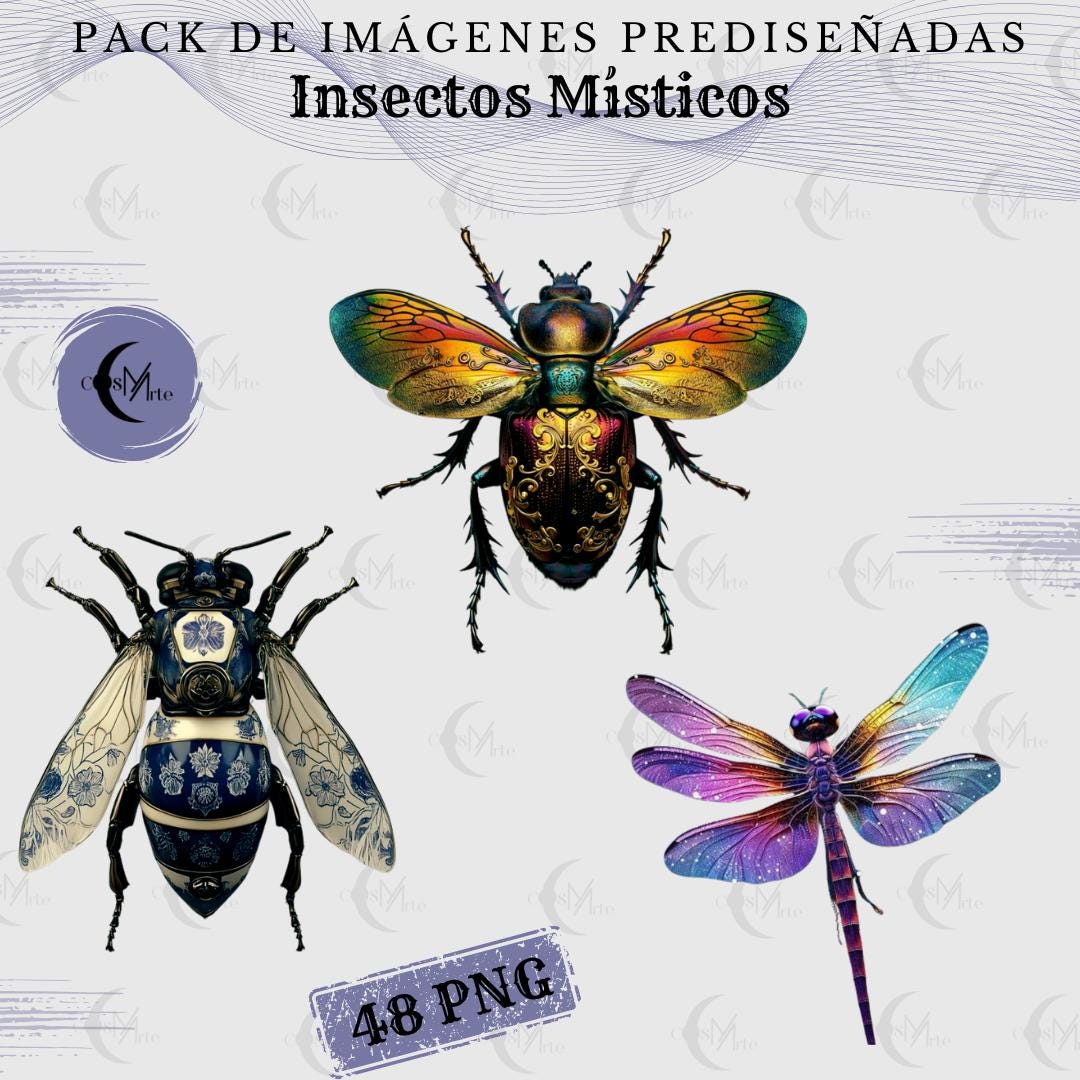 Pack of 48 Clip Art Images – Mystical Insects and Esoteric Butterflies ...