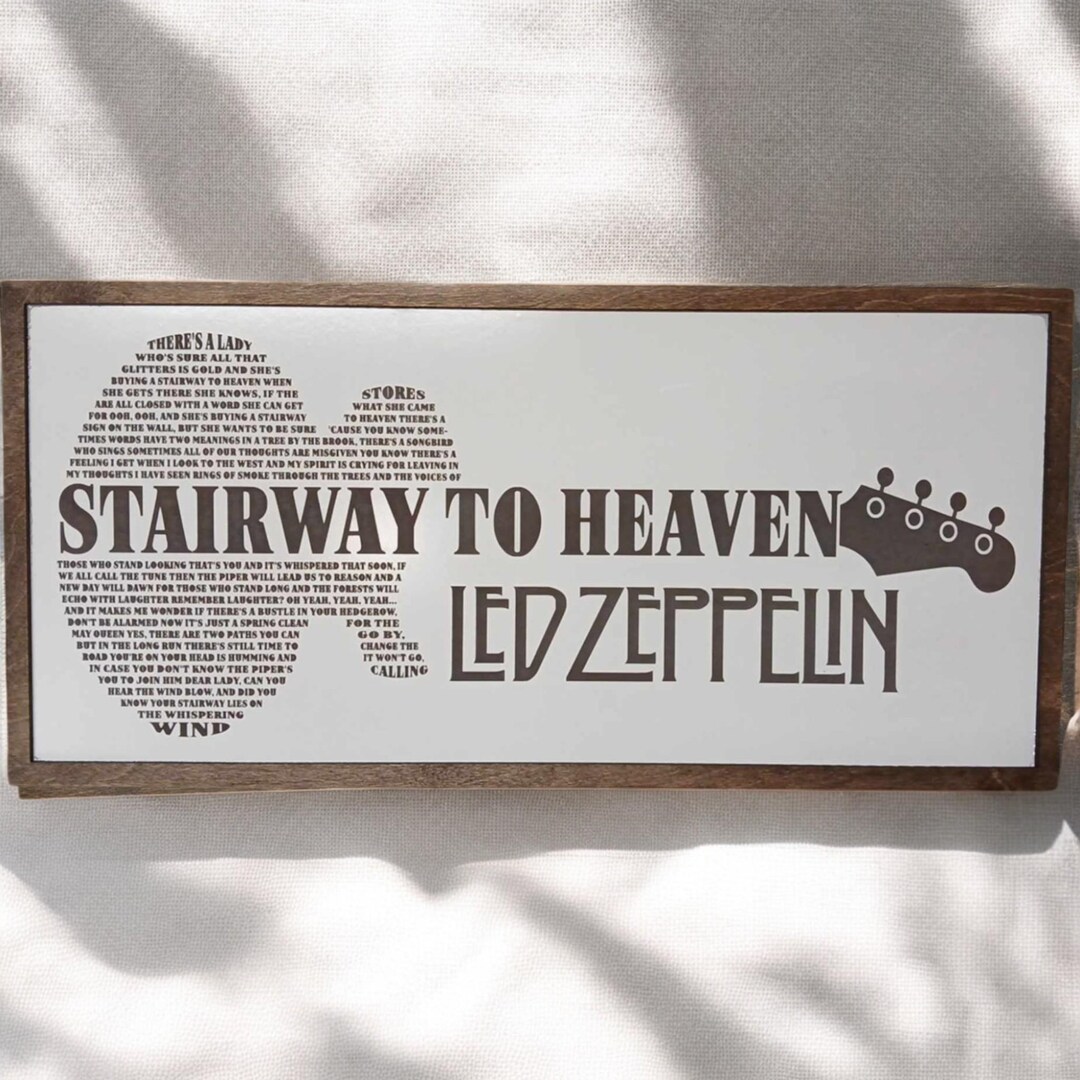 Stairway to Heaven. Song Lyrics Sign. Guitar Sign. Music Lyrics Signs ...