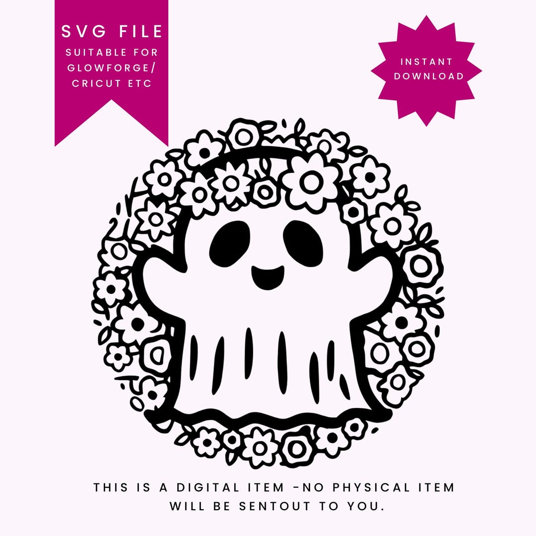 Floral Ghost Svg Cute Flower Ghost Svg Cute Halloween Ghost Svg ...
