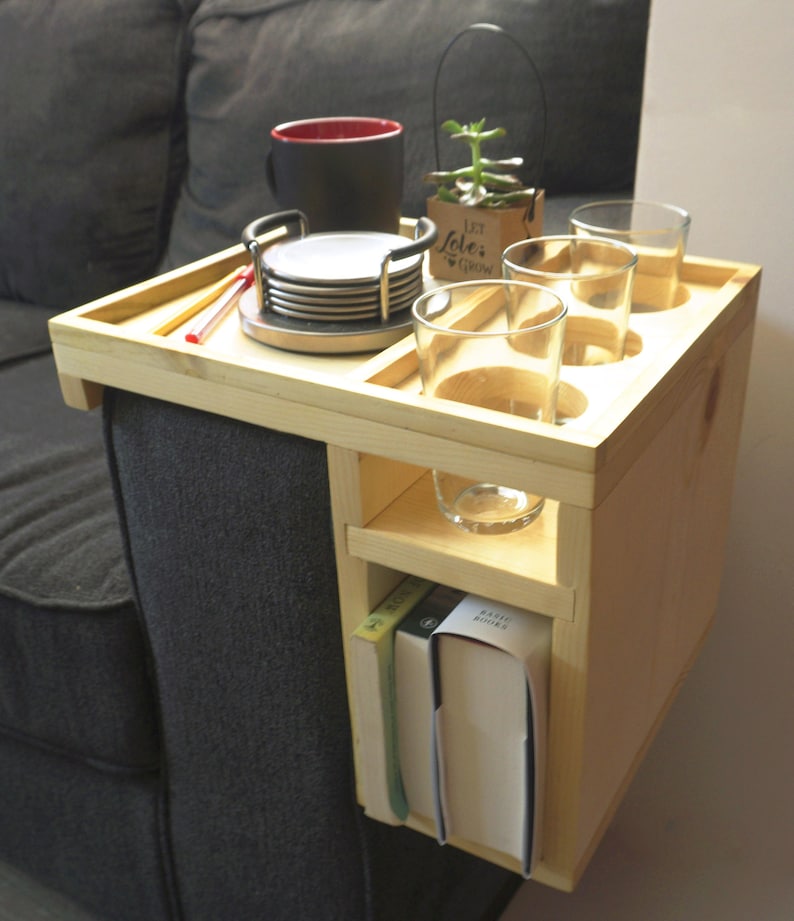 Premium Couch Arm Organizer – Sofa Armrest Caddy, Armchair Storage ...
