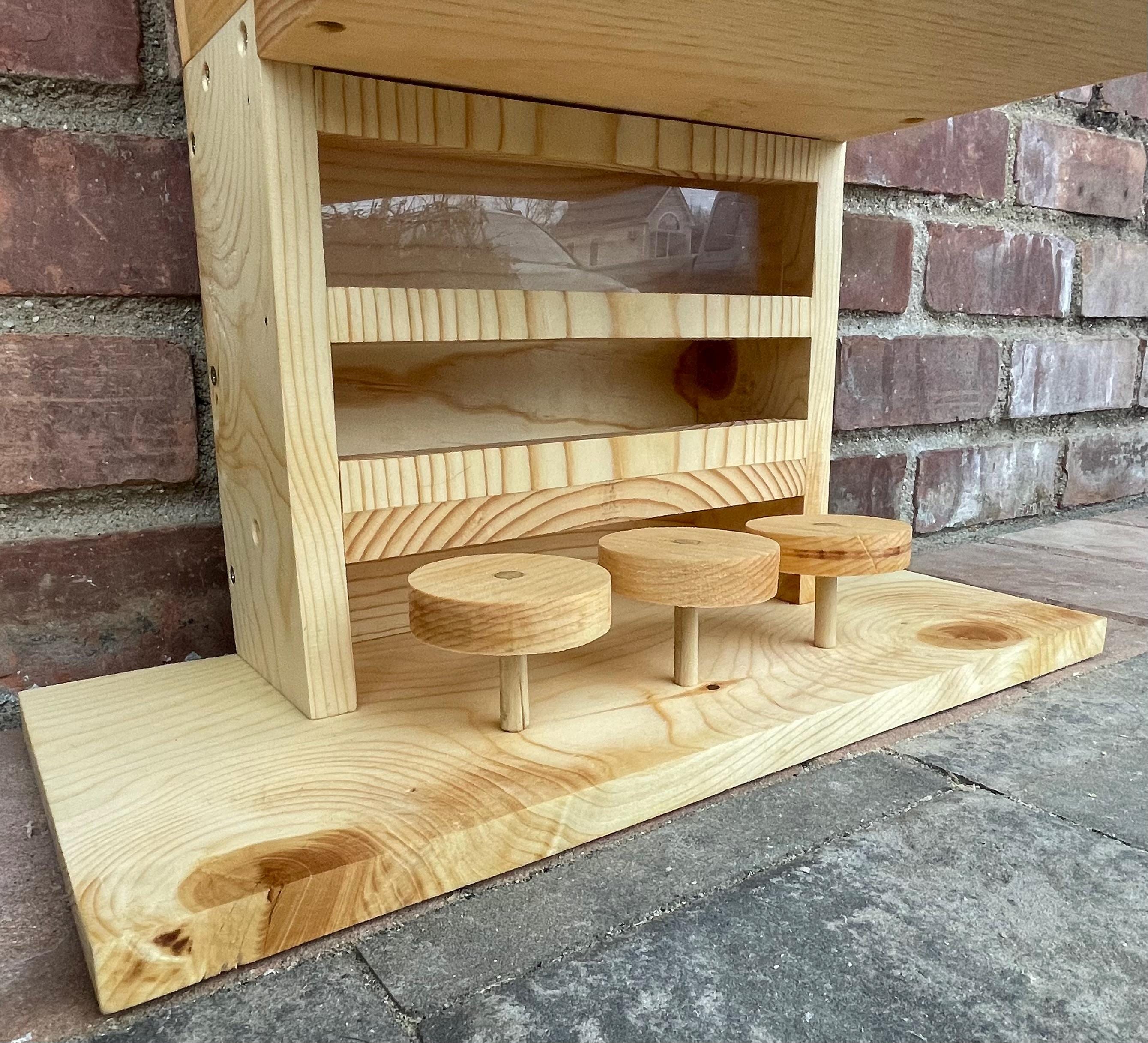 Handcrafted Outdoor Birdhouse & Squirrel House Feeder Wooden Wildlife ...