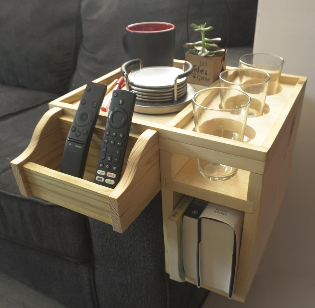 Premium Couch Arm Organizer – Sofa Armrest Caddy, Armchair Storage ...
