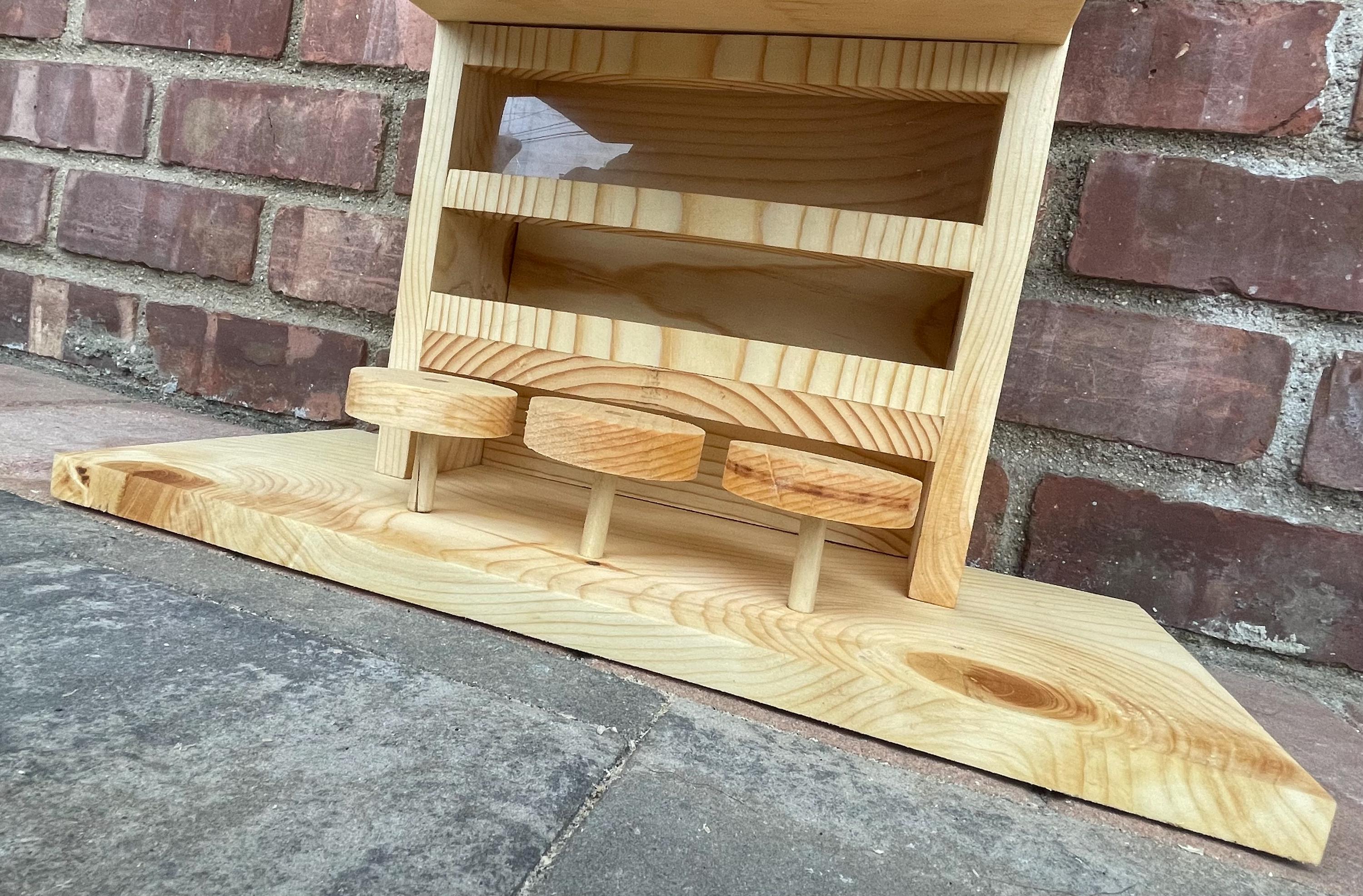 Handcrafted Outdoor Birdhouse & Squirrel House Feeder Wooden Wildlife ...