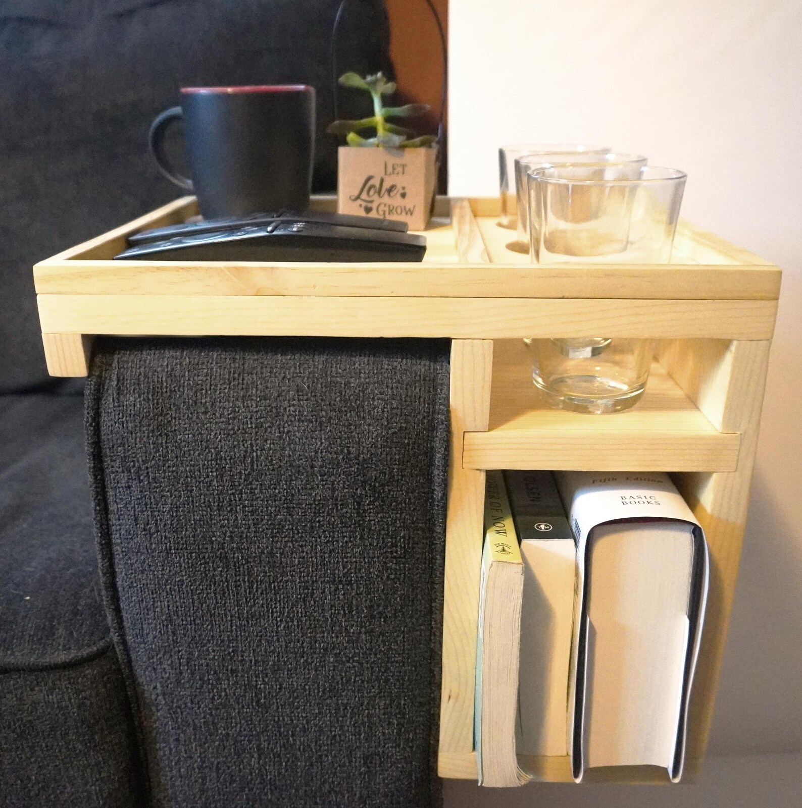 Premium Couch Arm Organizer – Sofa Armrest Caddy, Armchair Storage ...