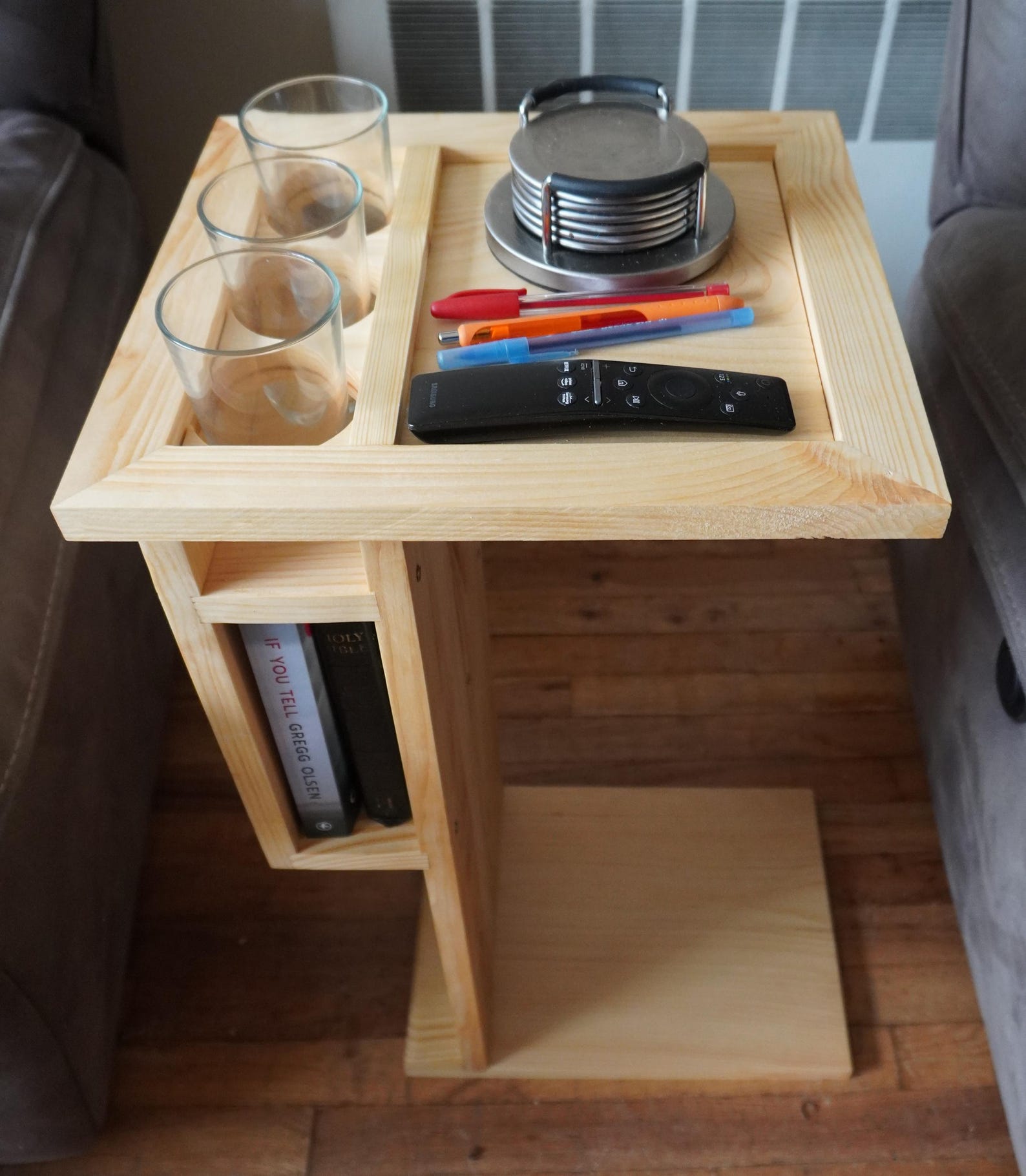 CUSTOM Premium Couch Arm Organizer – Sofa Armrest Caddy, Armchair ...