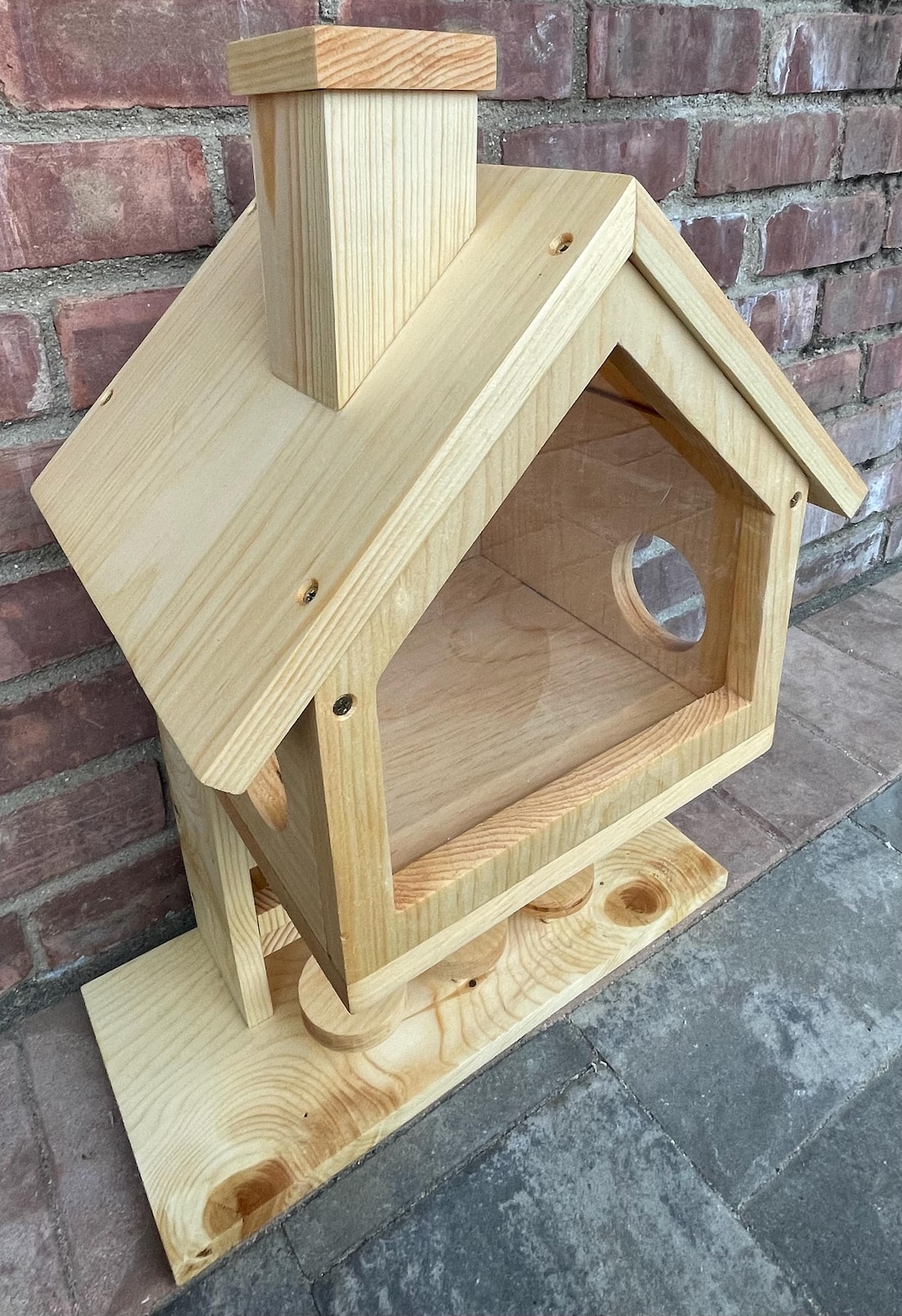 Handcrafted Outdoor Birdhouse & Squirrel House Feeder Wooden Wildlife ...