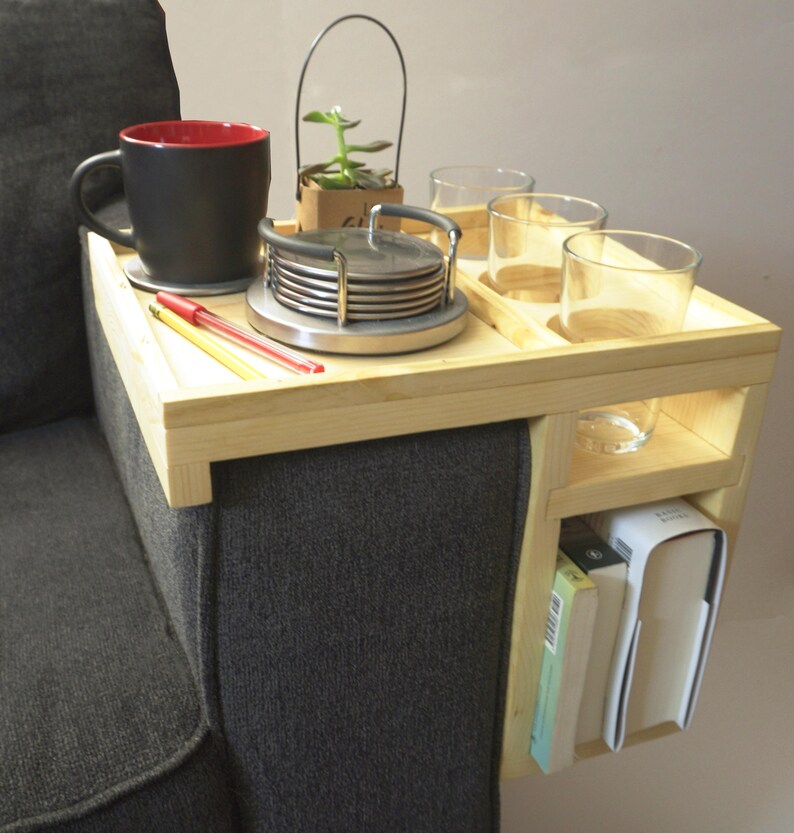Premium Couch Arm Organizer – Sofa Armrest Caddy, Armchair Storage ...