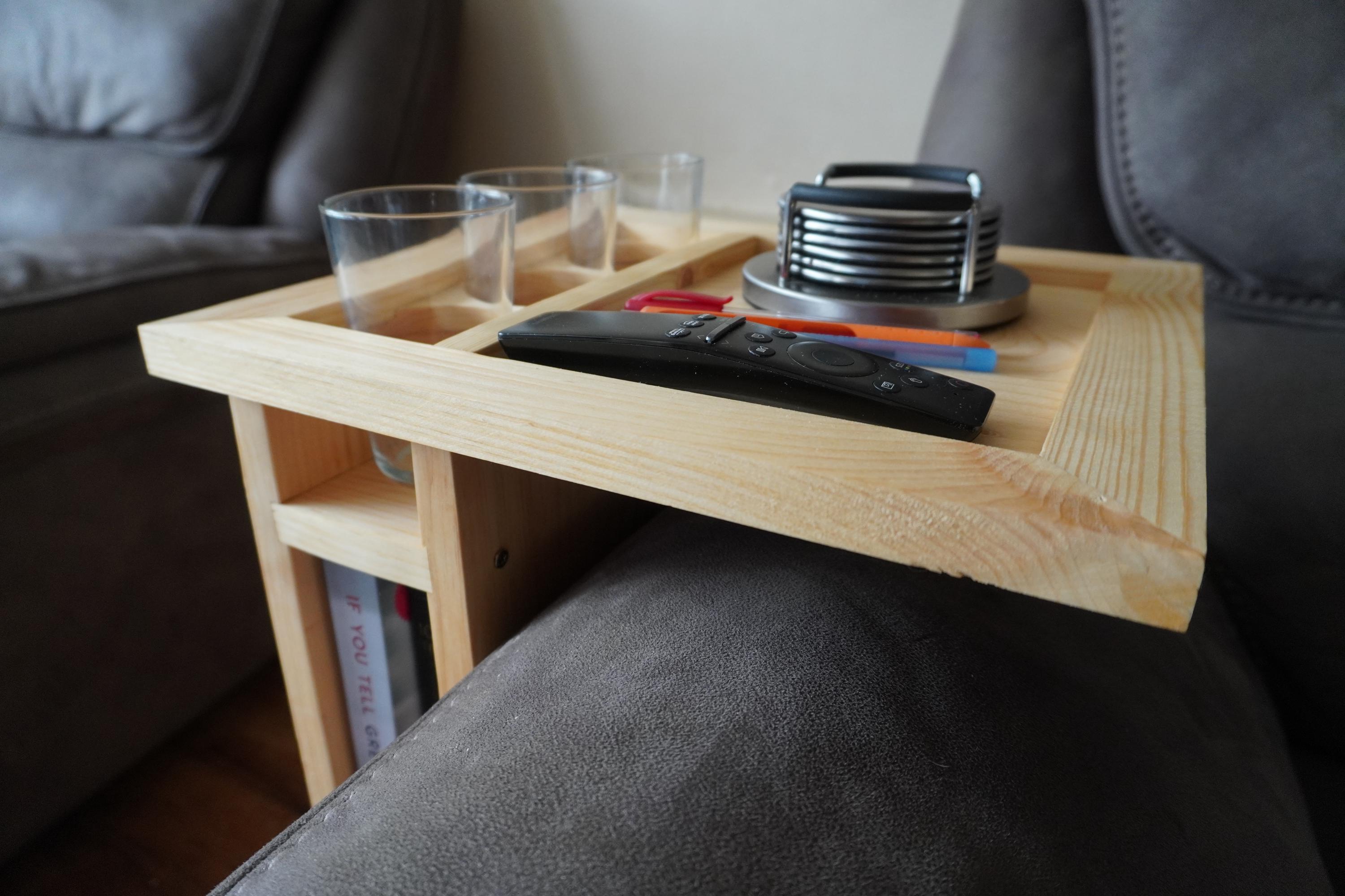 CUSTOM Premium Couch Arm Organizer – Sofa Armrest Caddy, Armchair ...