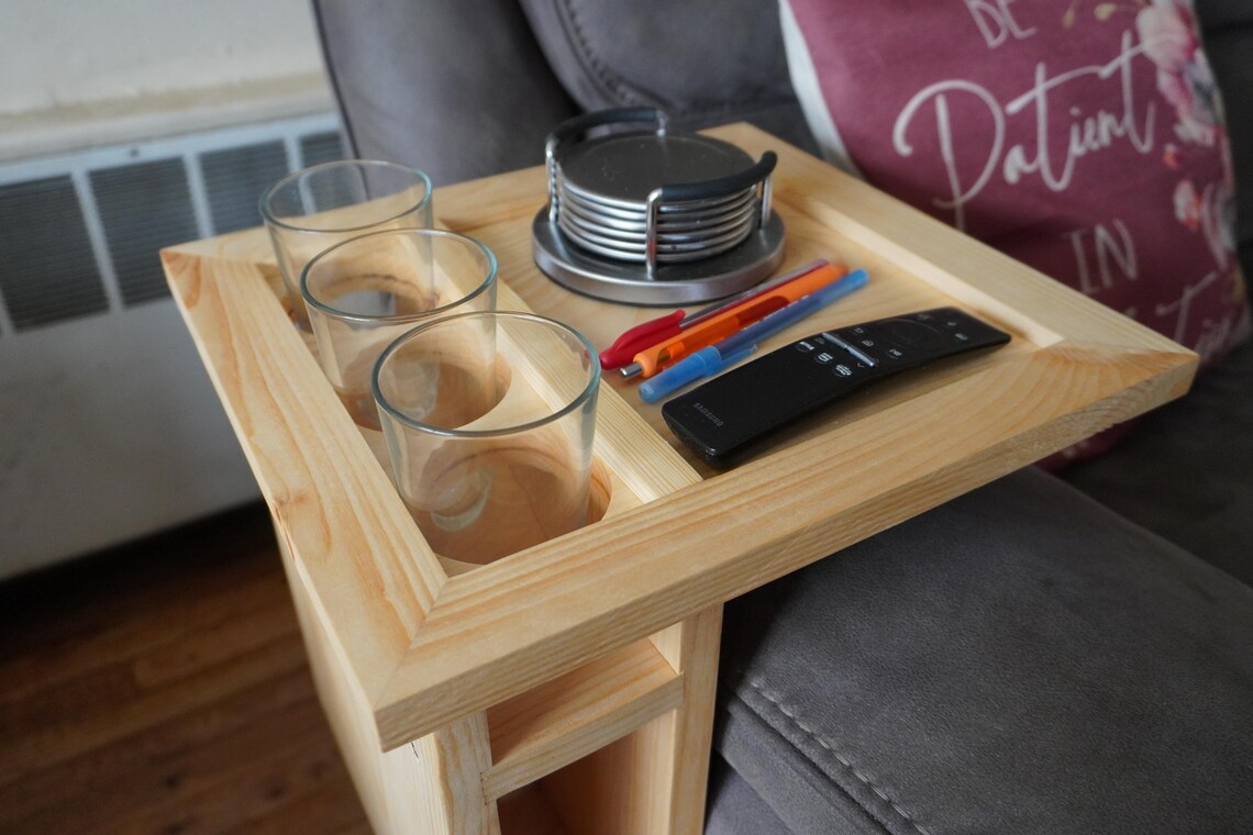 CUSTOM Premium Couch Arm Organizer – Sofa Armrest Caddy, Armchair ...