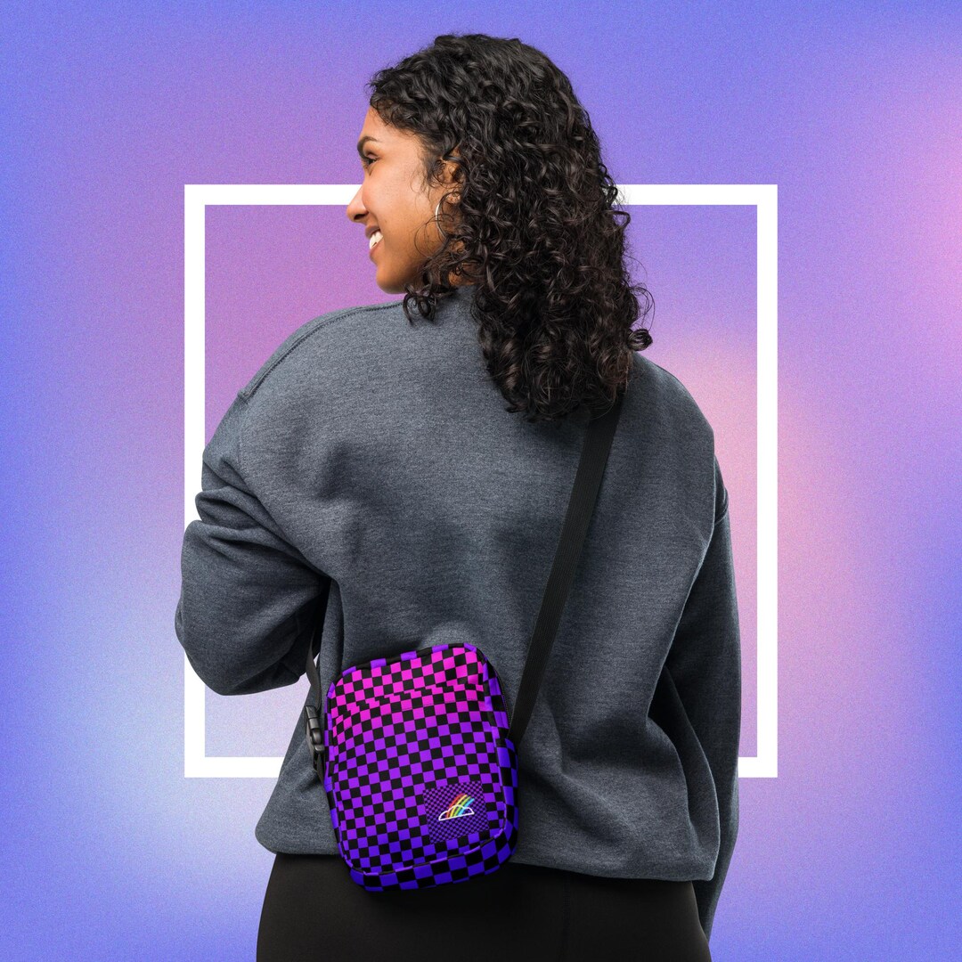 Chequered Utility Crossbody Bag, Alt Style, Rave Fashion, Festival ...