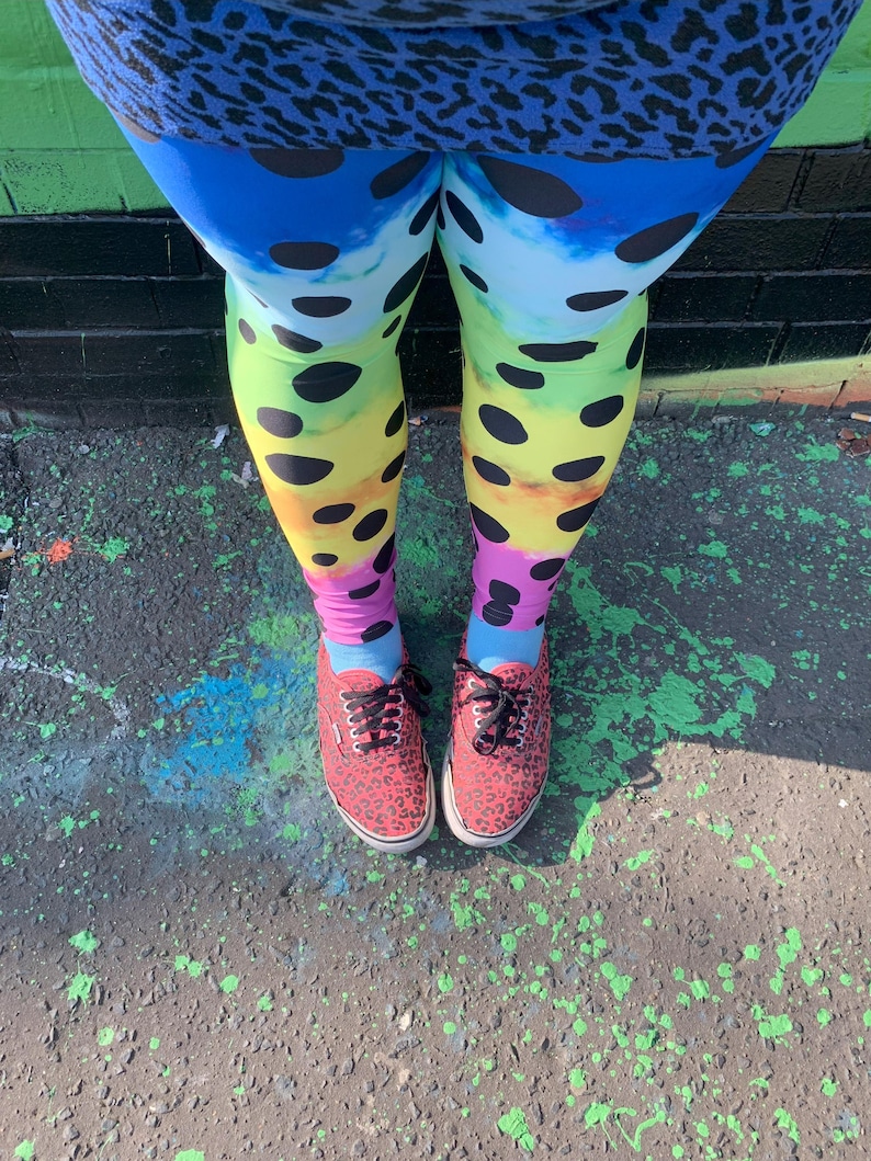 Rainbow Quirk Leggings, Kawaii Outfit, Rave Style, Alternative Pattern ...